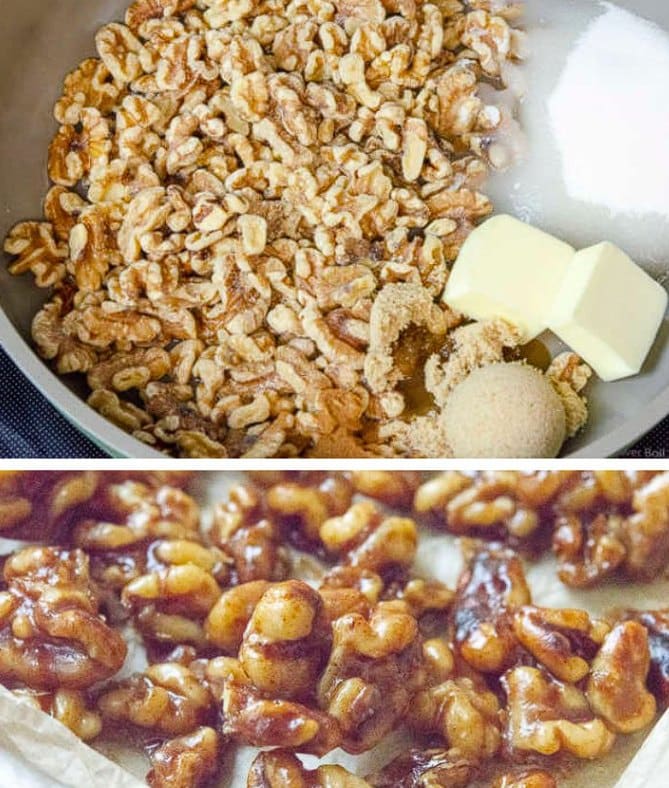 5 Minute Caramel Walnuts - Nine Recipes