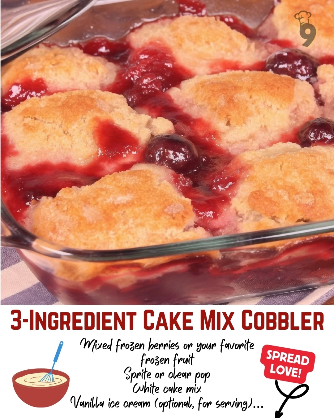 Irresistible 3-Ingredient Cake Mix Cobbler Recipe - Nine Recipes